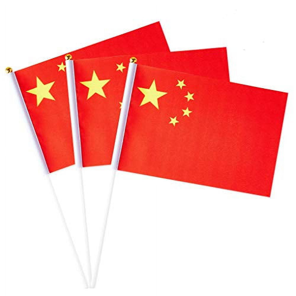 China Flag Chinese Small Stick Mini Hand Held Flags Decorations 1 Dozen ...