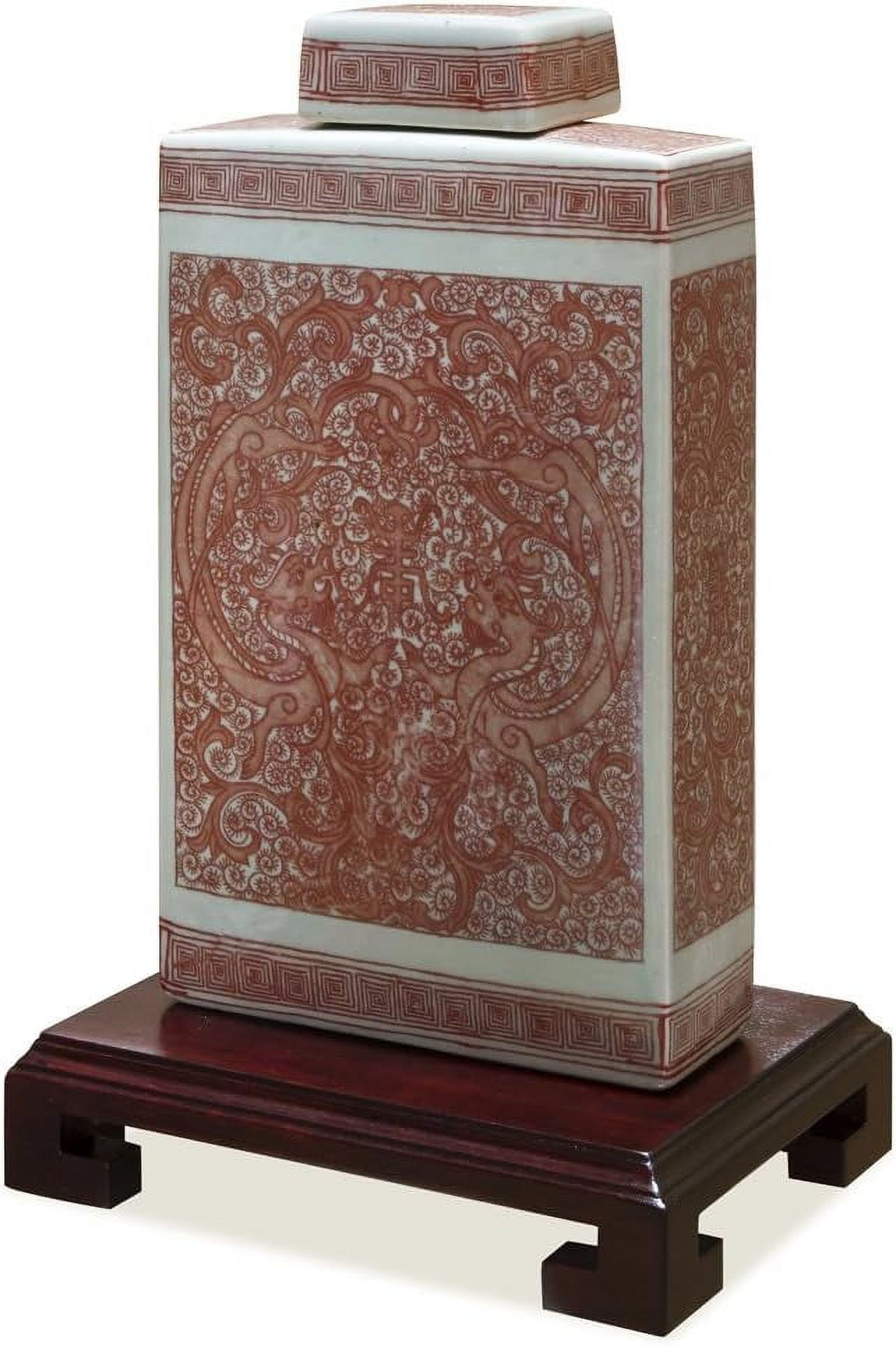 China Furniture Online Red and White Dragon Porcelain Chinese Tea Jar ...