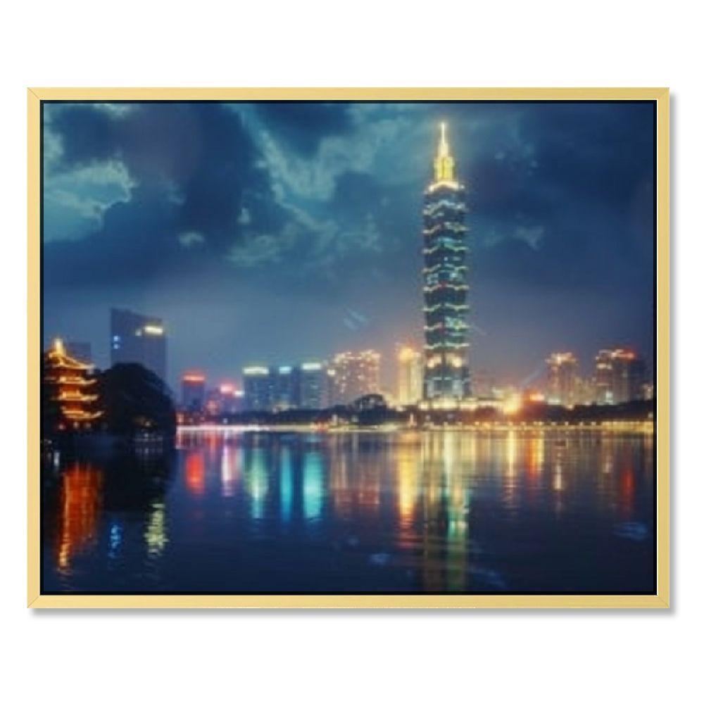 China Gui‘lin Mountains River Poster Canvas Wall Art Towers Reflection ...