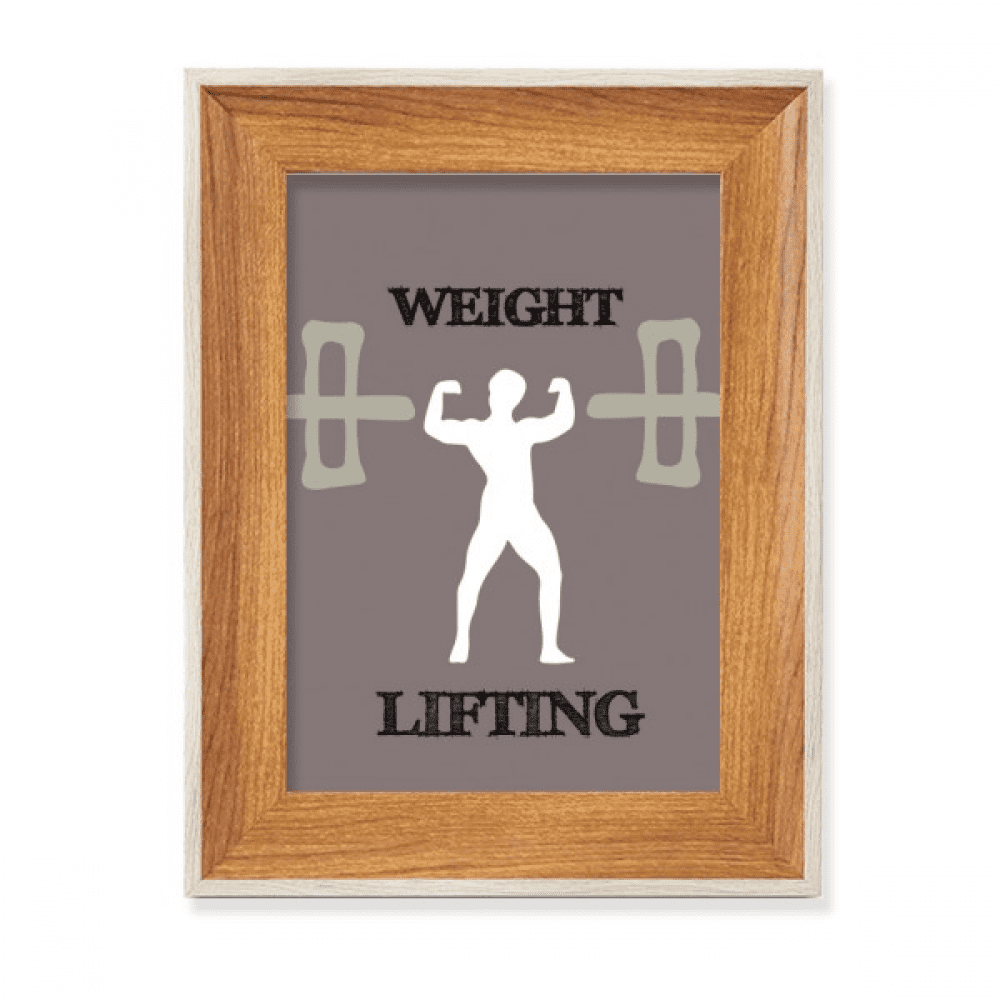 China Gym Lifting Heavy Barbell Desktop Wooden Photo Frame Display ...
