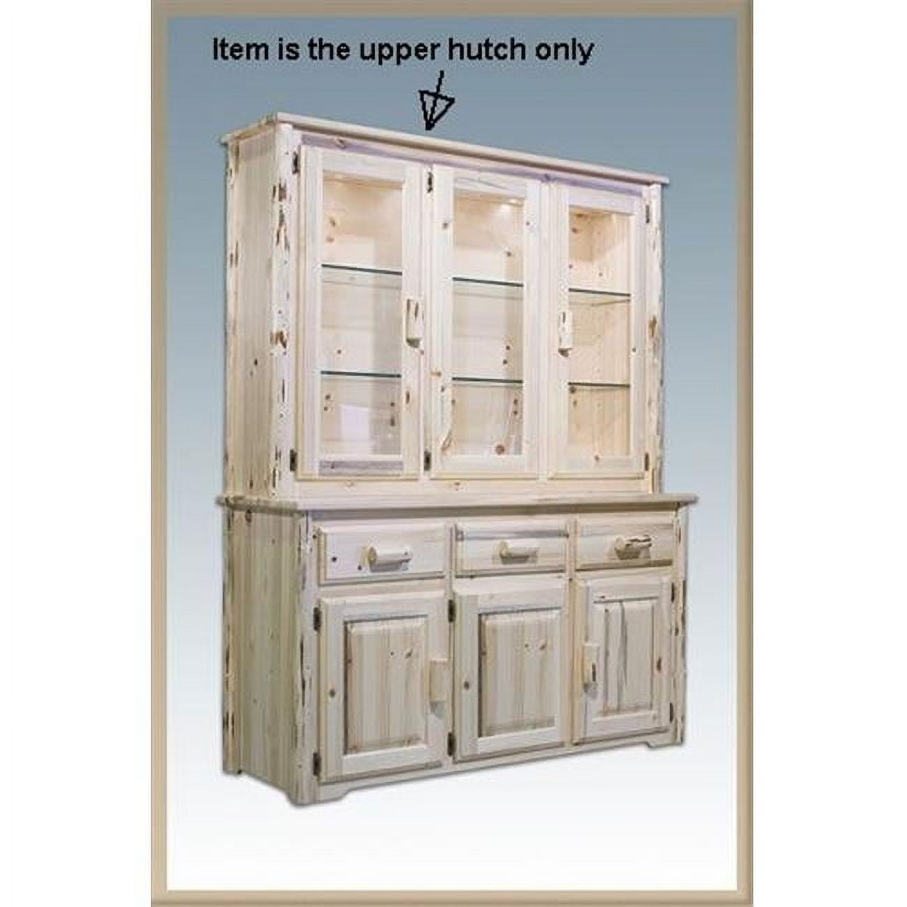 China Hutch with Glass Shelves and Three Display Lights - Walmart.com