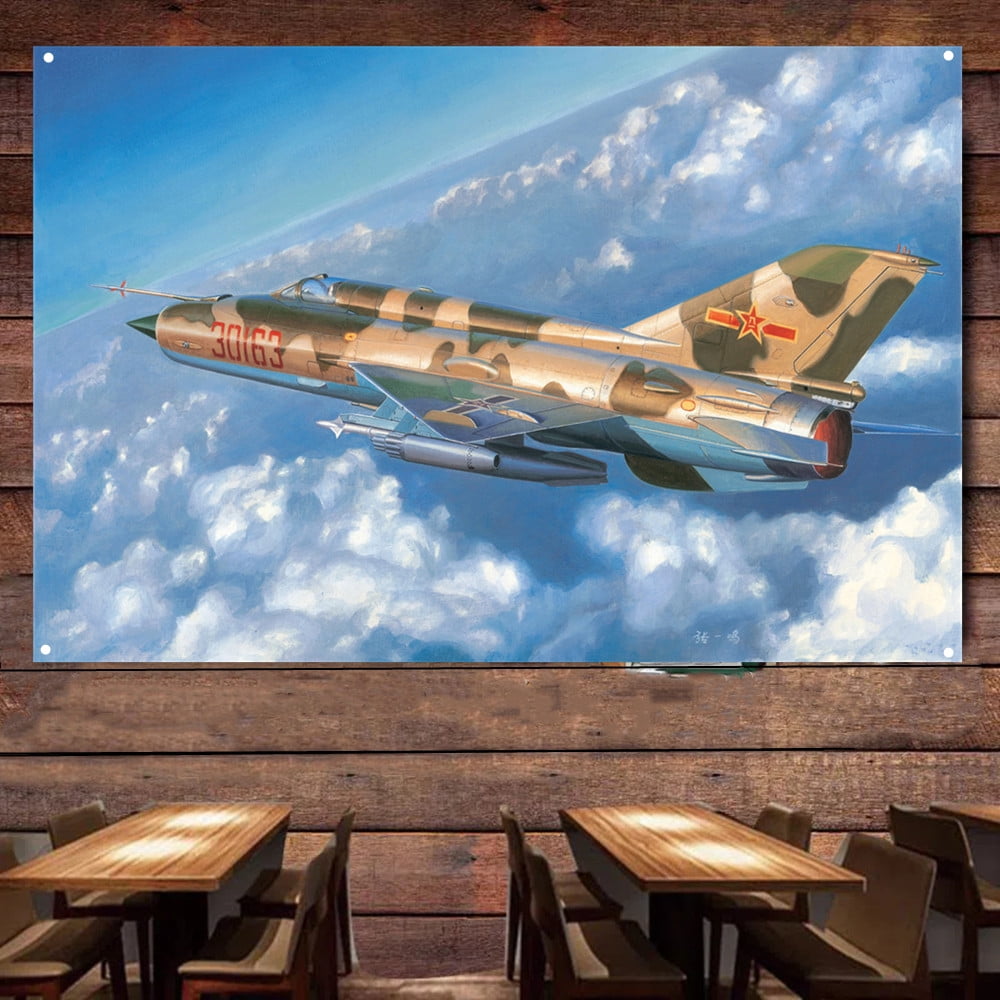 China J-7 Fighter Jet Poster Wall Banner & Flag Air Force Military Pictures - 38" x 57 ...