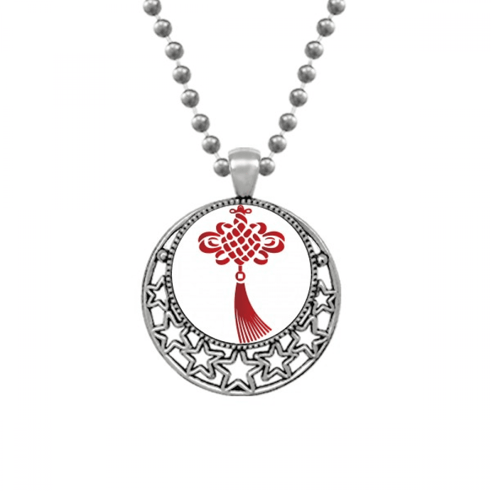 China Knot Red Safety Pattern Necklaces Pendant Retro Moon Stars ...