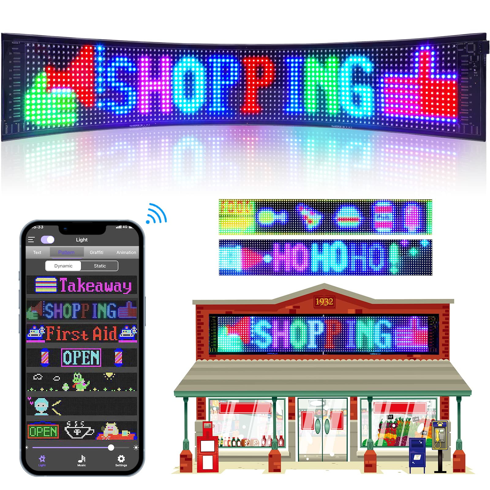 From China Led Light Signs for Car, Taxi Windshield Led Stickers ...