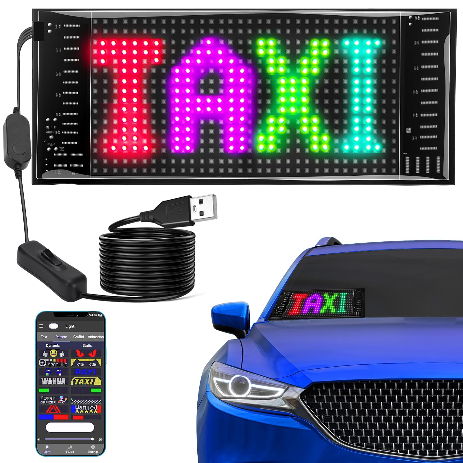 From China Led Light Signs for Car, Taxi Windshield Led Stickers ...