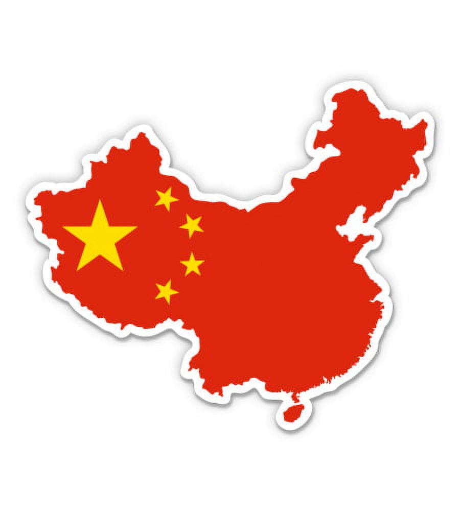 China Map Flag - 5" Vinyl Sticker - For Car Laptop I-Pad - Waterproof ...