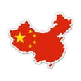 China Map Flag - 5" Vinyl Sticker - For Car Laptop I-Pad - Waterproof ...