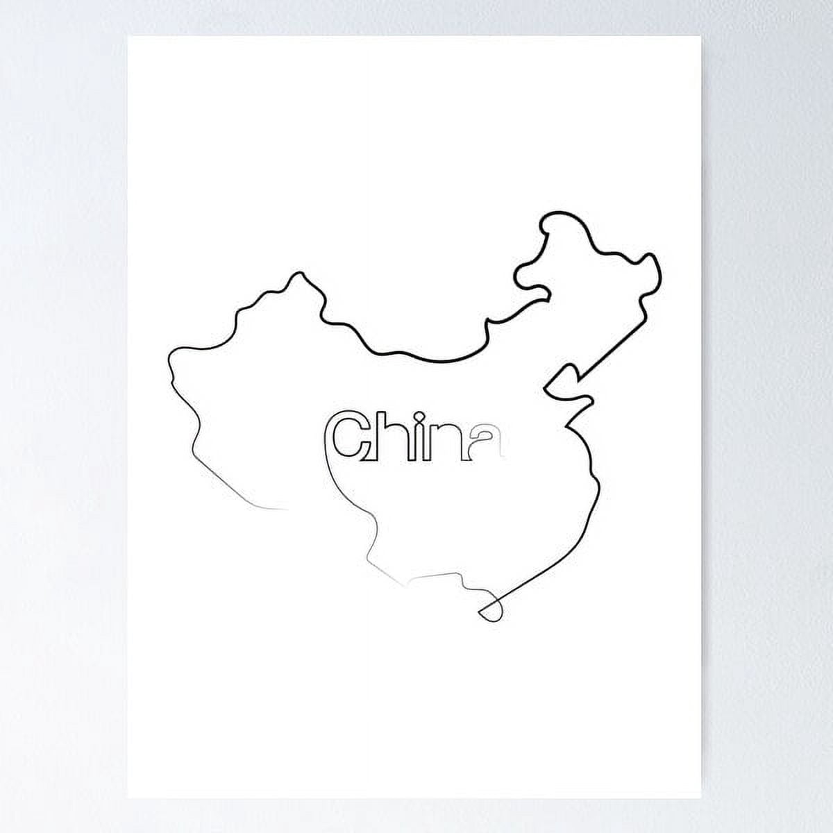 China Map | One Line Art | One Line Artist | Minimal Art | Map Of China ...