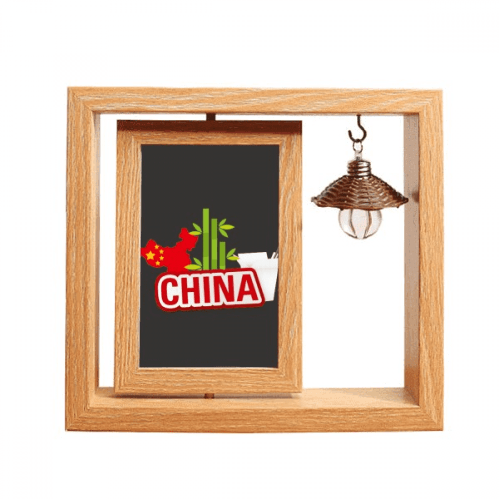 China Map Red China Town Wooden Rotating Picture Photo Frame 4x6 ...