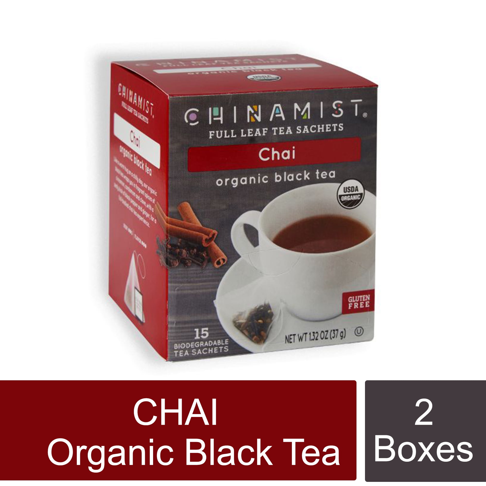 China Mist - Organic Indian Spice Chai Black Tea, Cardamom Flavor, 15 ...