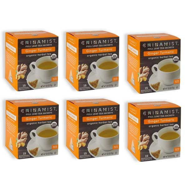 China Mist Organic Herbal Tea, Ginger Turmeric, 6x15 count boxes ...