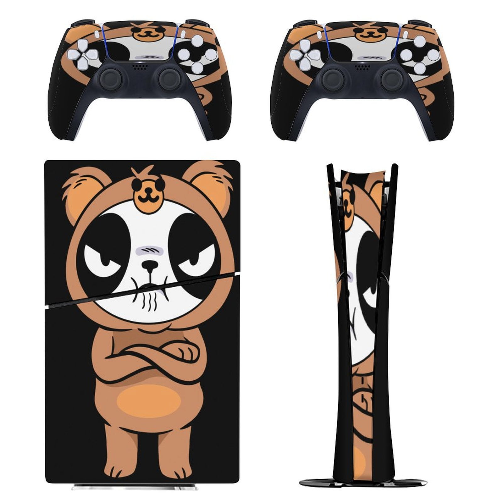 China, Panda, Cartoon, Angry PS5/PS5 Slim Digital Disc Skin Sticker For ...