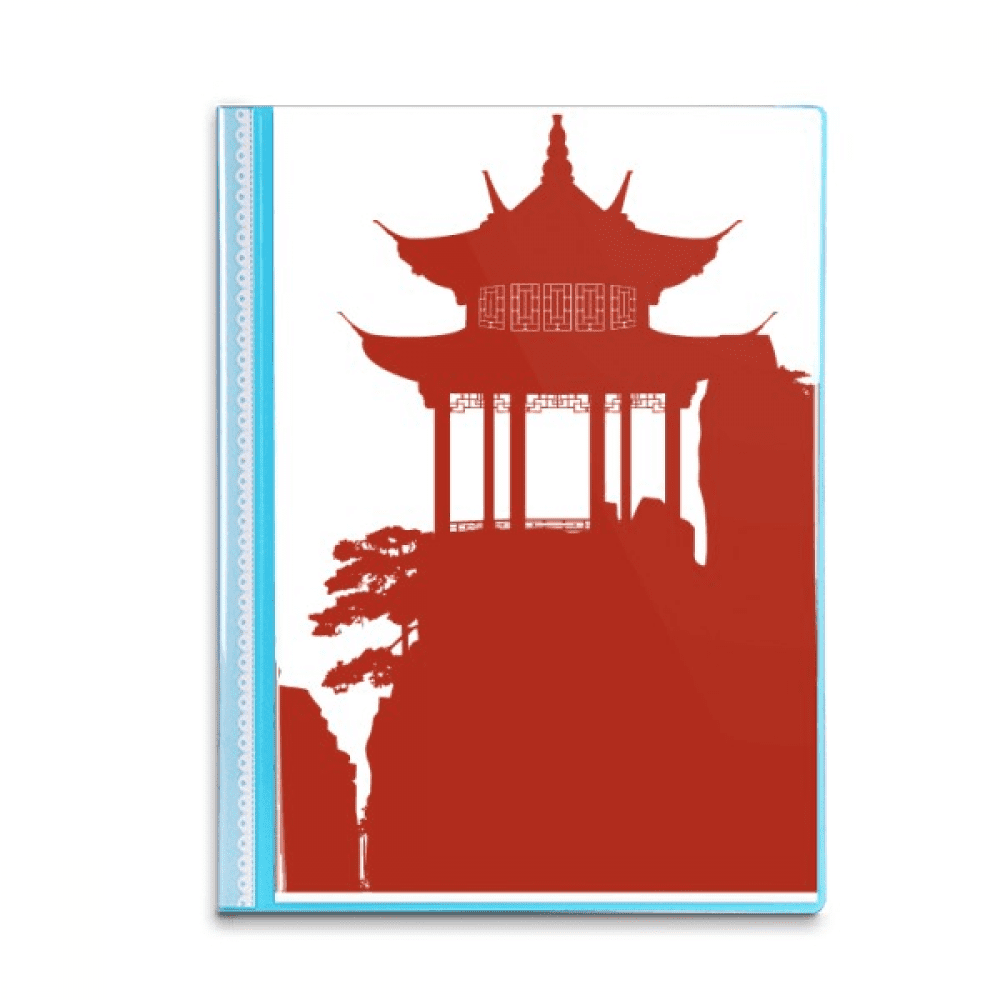 China Pavilion Mountain Outline Illustration Book Sheet Protectors ...