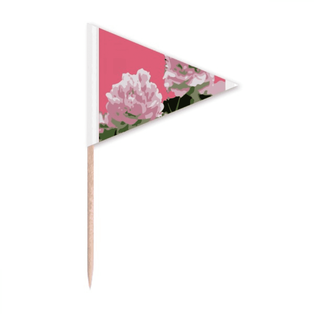 China Peony Flower Medicine Toothpick Triangle Cupcake Toppers Flag ...