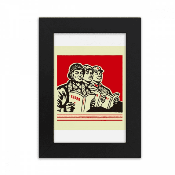 China Red Educational Propaganda Production Desktop Photo Frame Picture ...