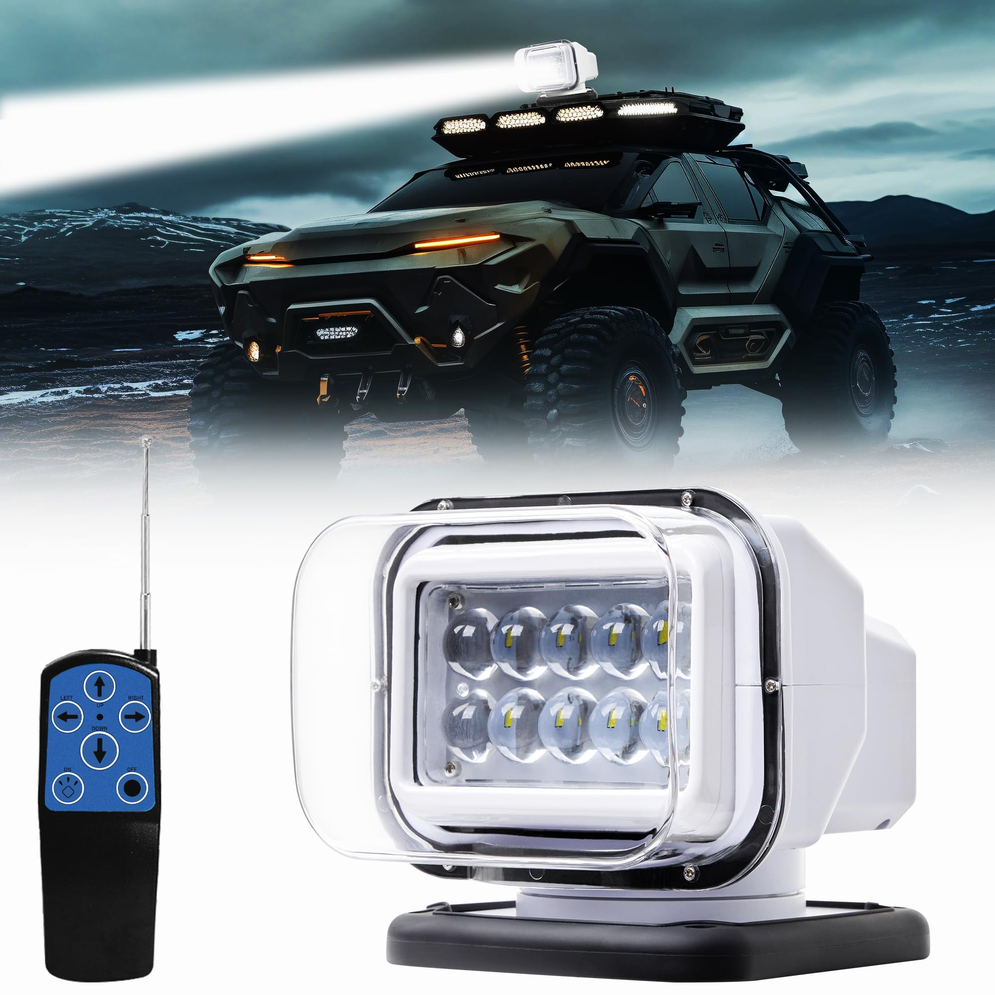 From China Remote LED Search Light, Auto-Reset 360 Rotating Marine ...