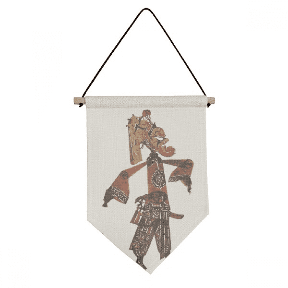 China Shadow Play Chinese Opera Canvas Flag Hanging Wall Art Decor ...