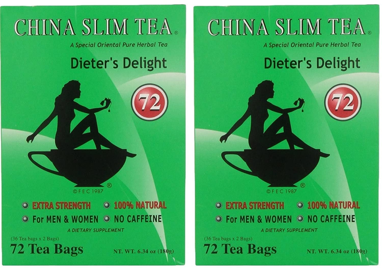 China Slim Dieter's Tea Delight, Large, 72-Count (Pack Of 2, 144 Tea ...