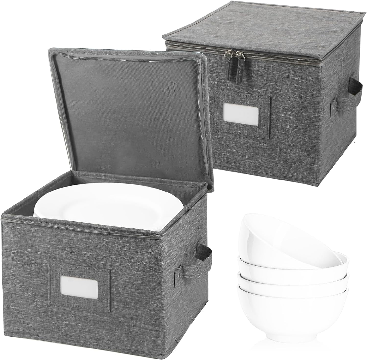 China Storage Container for Saucer and Appetizer Plates, 7" W x 6" H ...