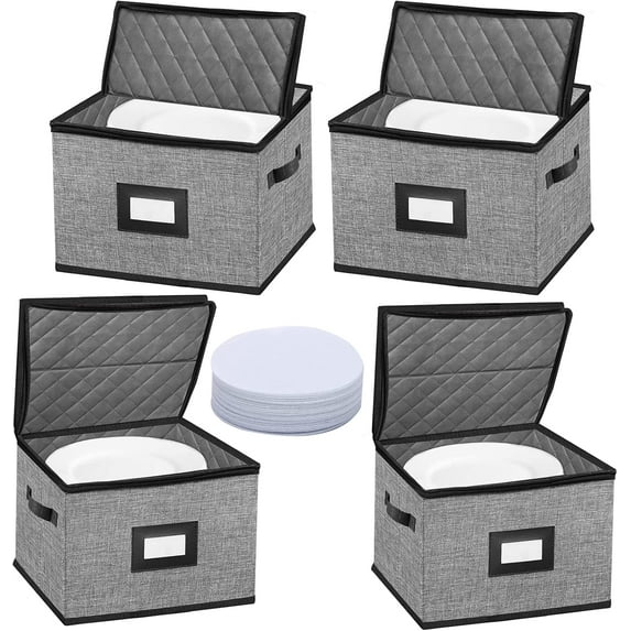 China Storage Containers-4PACK Quilted Dish Storage Containers with Lid ...