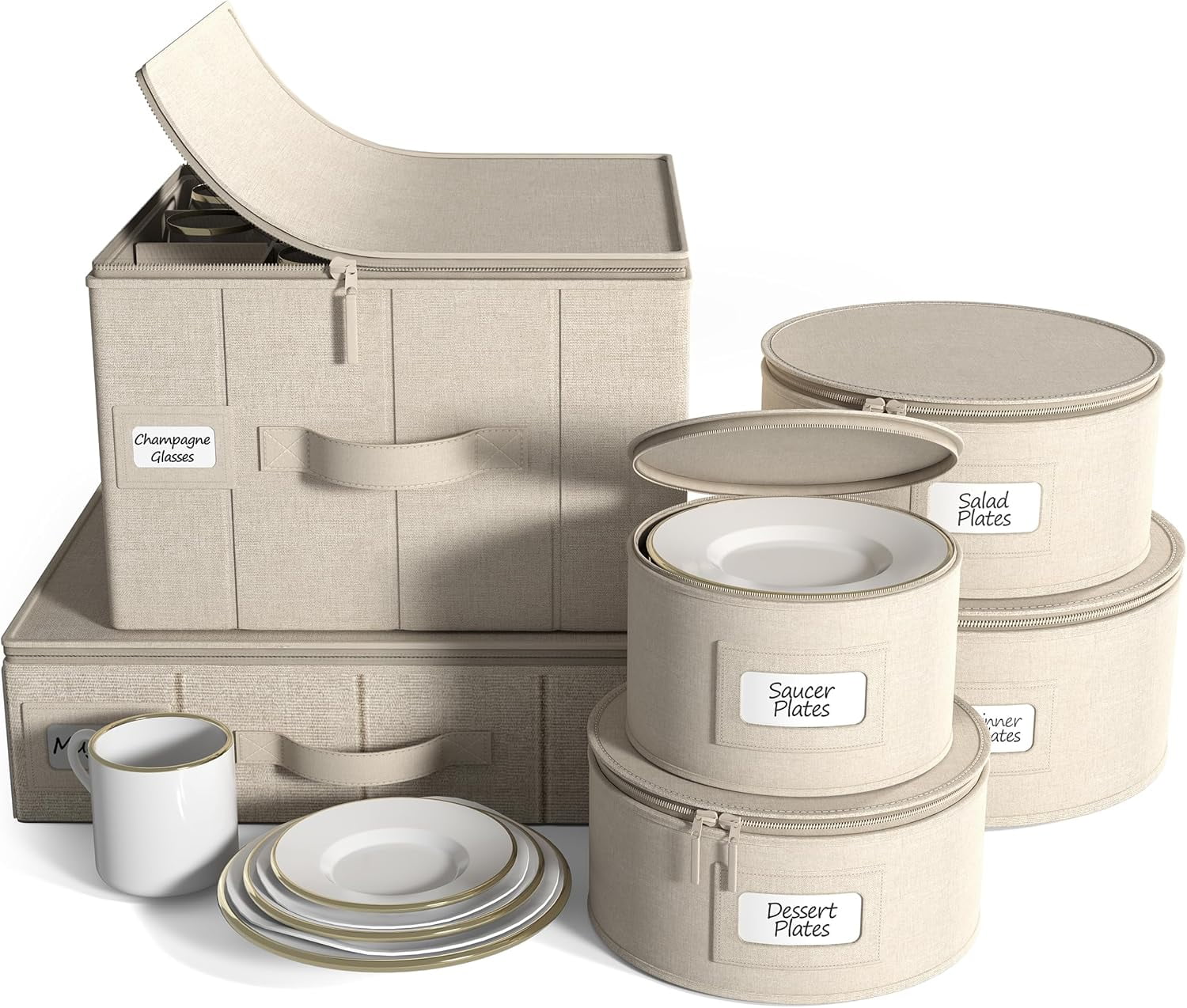China Storage Containers 6-Piece Set - Hard Shell Dinnerware Organizer ...