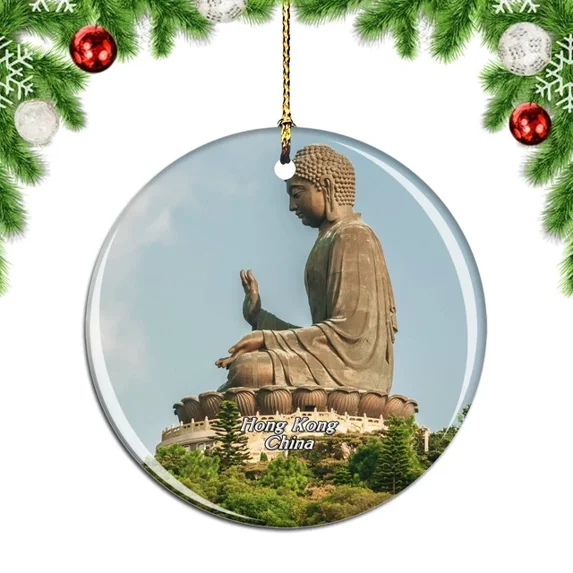 China Tian Tan Buddha Hong Kong Christmas ornament city travel souvenir ...
