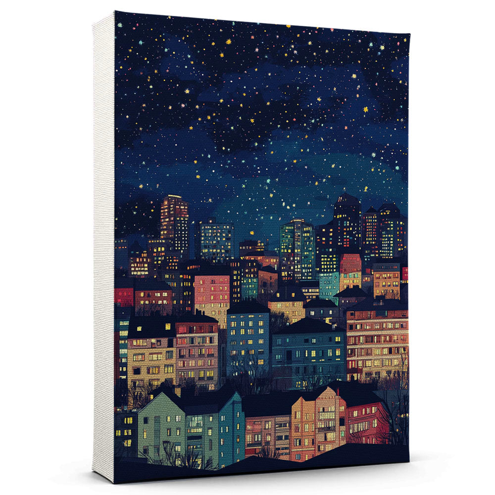China Travel Canvas Art Print, China country Wall Canvas Starry Night ...