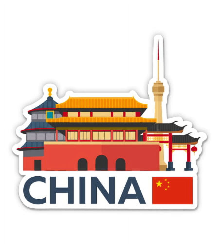 China Travel Tourist Luggage Stamp - 8" Vinyl Sticker - For Car Laptop ...