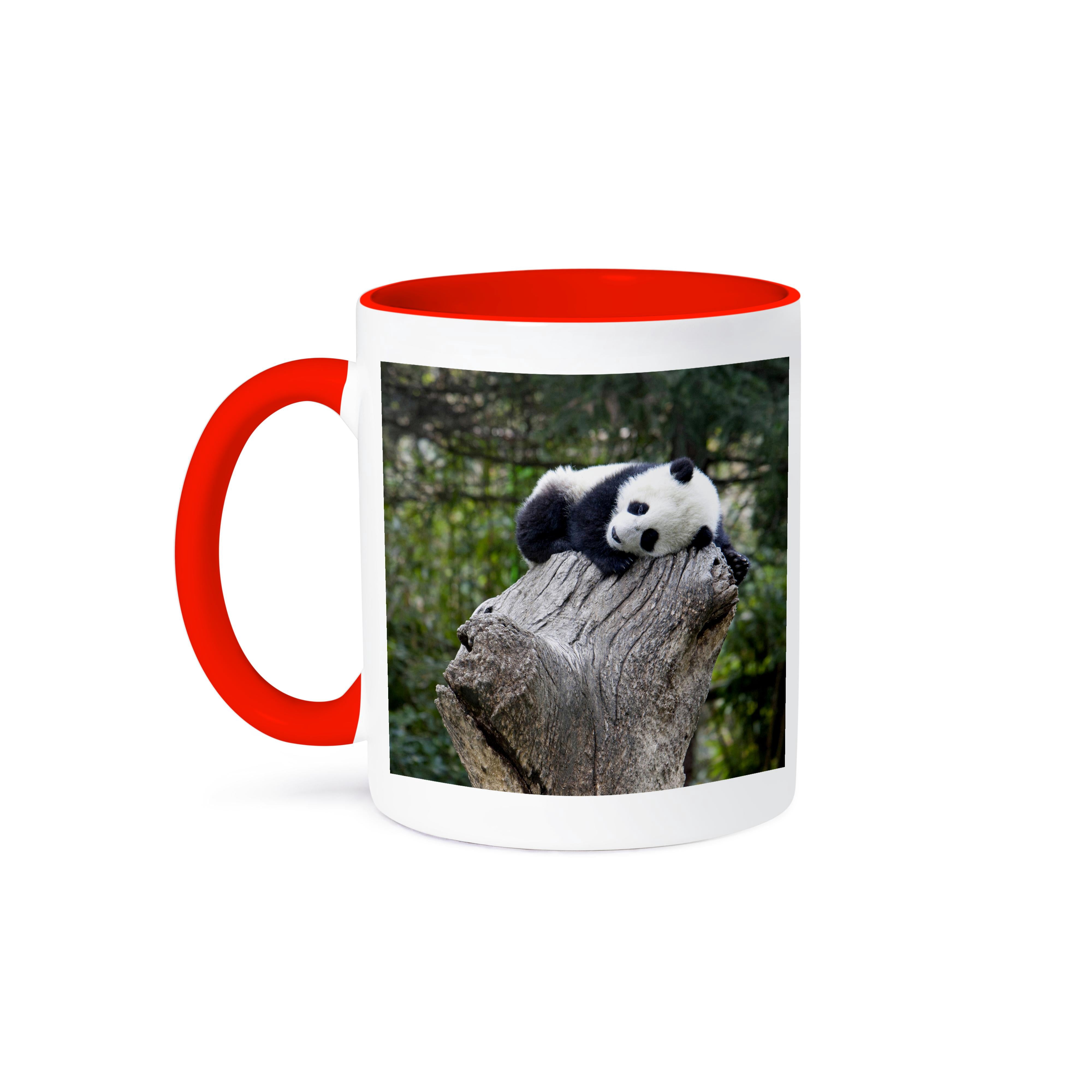 China, Wolong Reserve, Baby Panda Bear On Stump - As07 Aga0010 - Alice ...