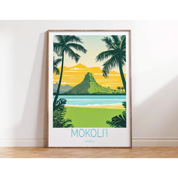 Chinaman Hat Mokoli'i Hawaii Coastal Print, Unframed Canvas Size 8x12 ...