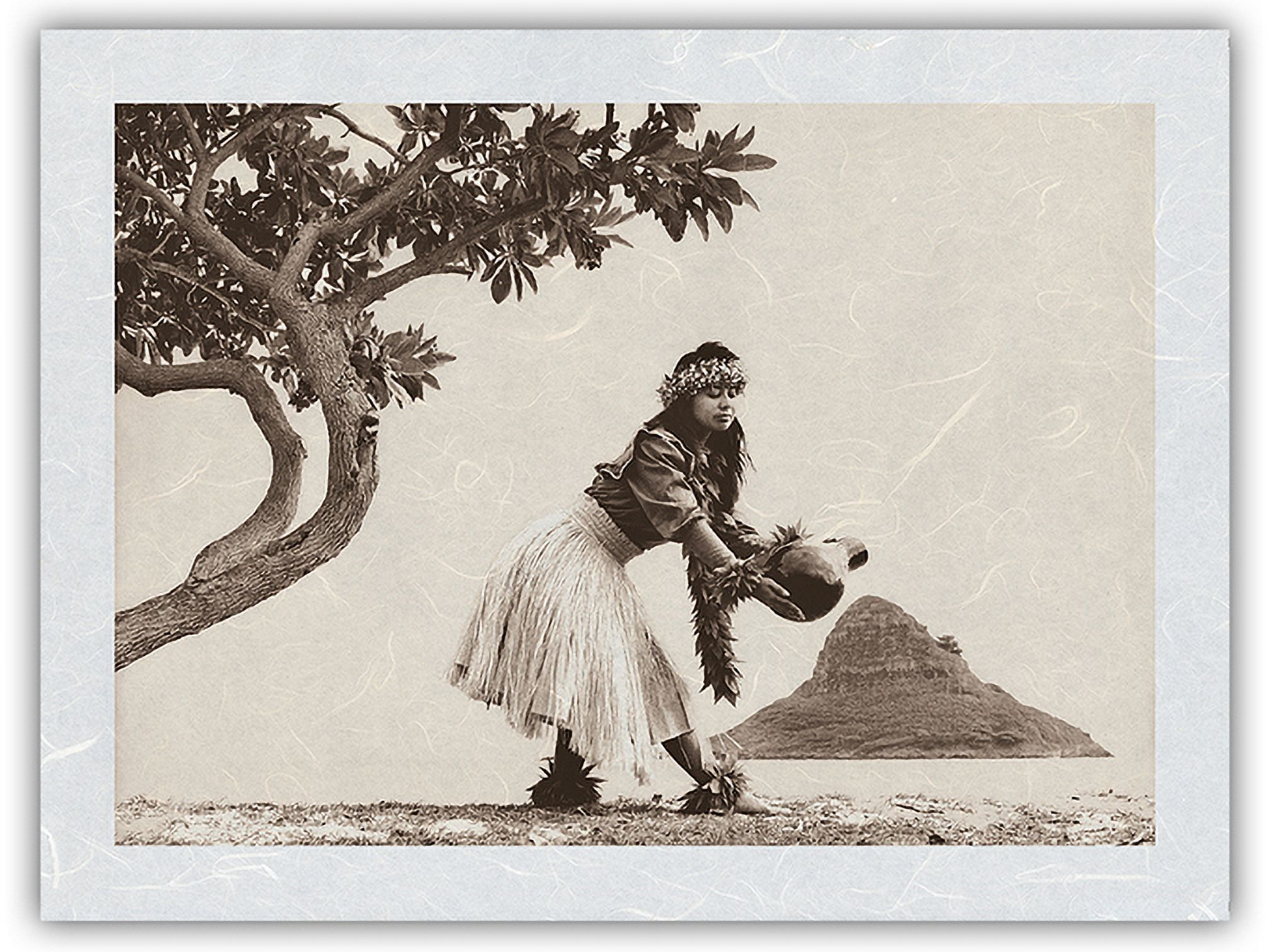 Chinaman's Hat - Hawaiian Hula Dancer - Vintage Sepia Toned Photograph ...