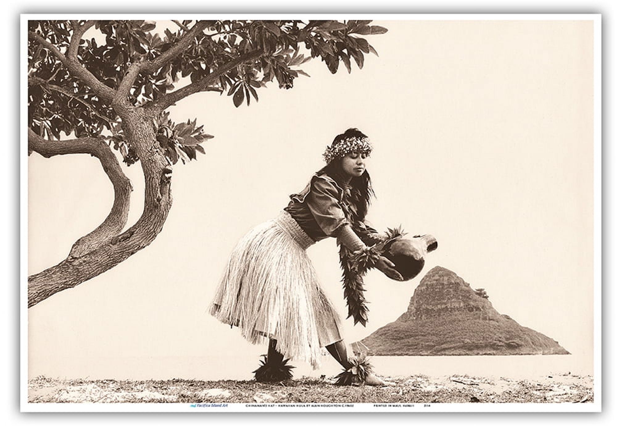 Chinaman's Hat - Hawaiian Hula Dancer - Vintage Sepia Toned Photograph ...