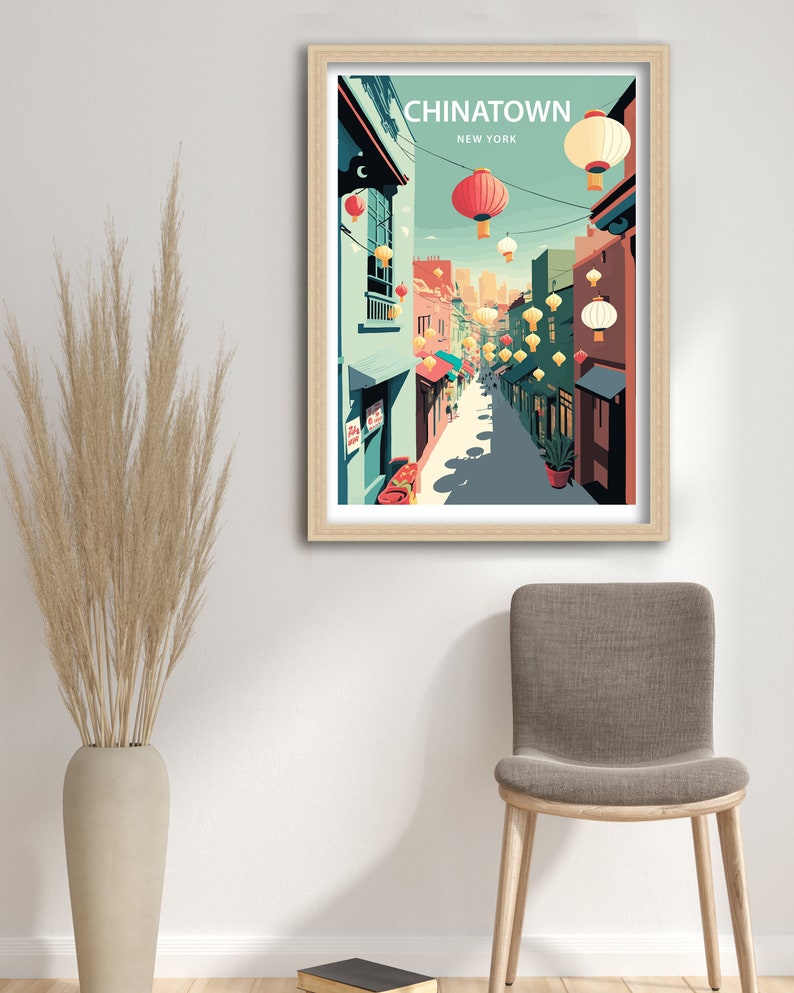 Chinatown NYC Art Print, Chinatown Poster, New York Wall Decor, Urban ...