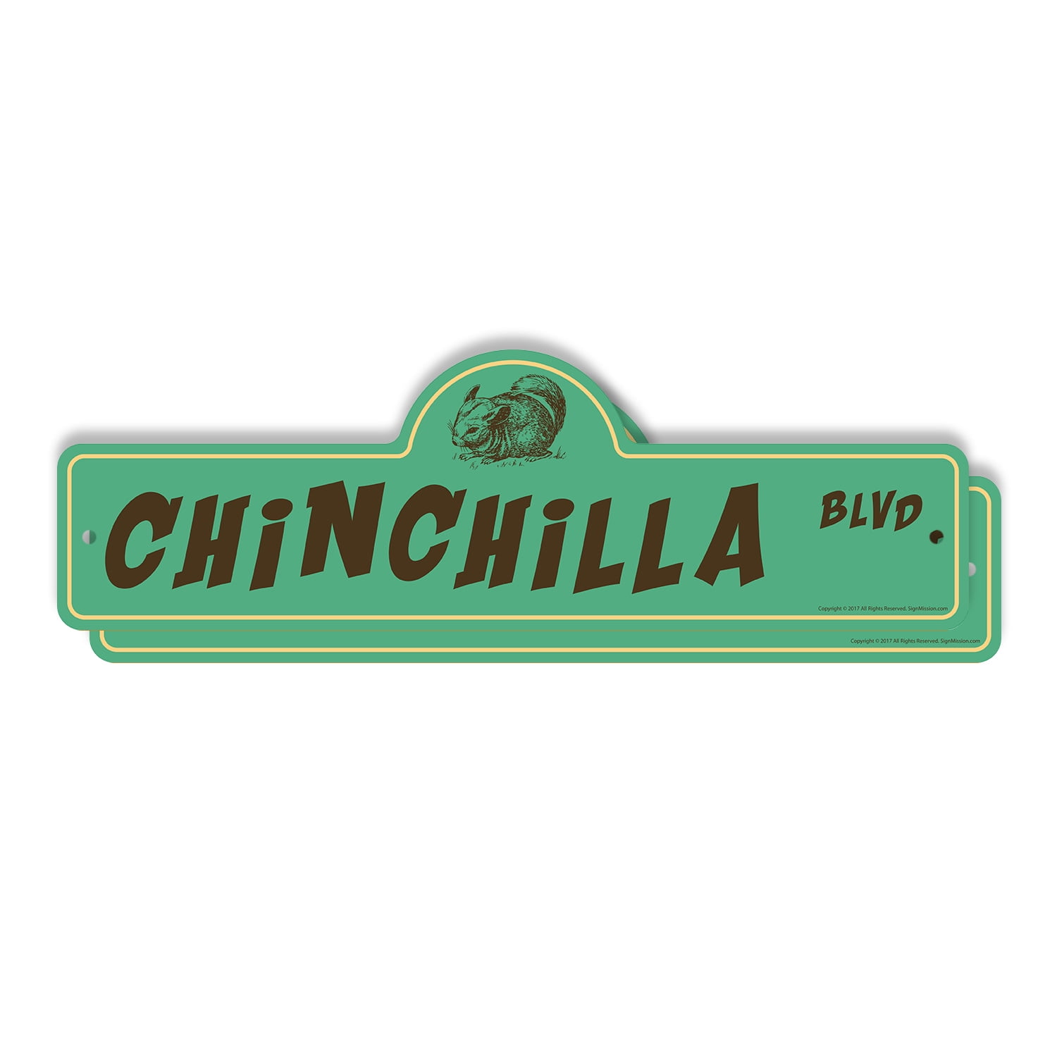 Chinchilla (2 Pack) Plastic Street Sign - 6 Inch X 18 Inch Gift Animal ...