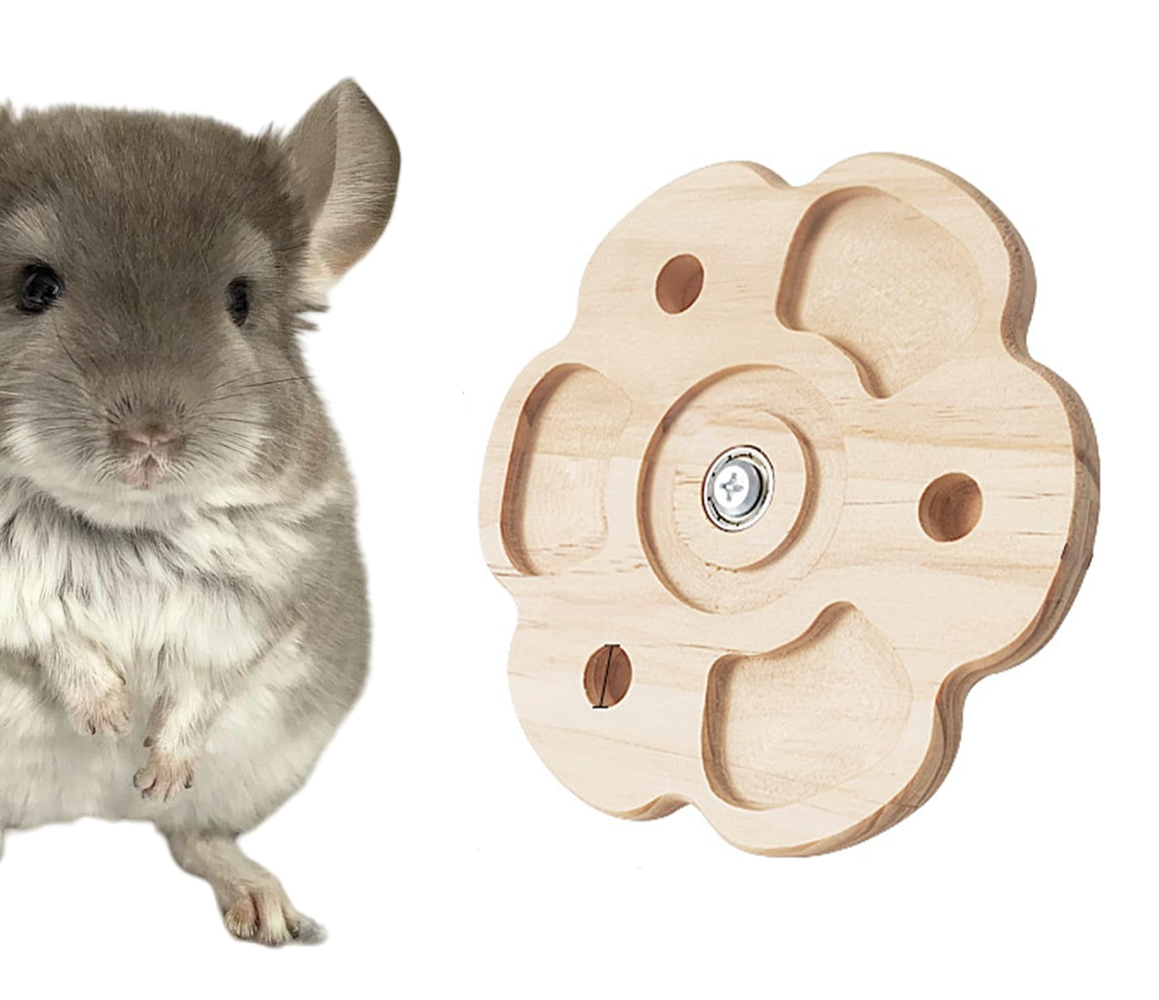 Chinchilla Chew Toys - Natural Wood Rotating Cage Accessories for Teeth ...