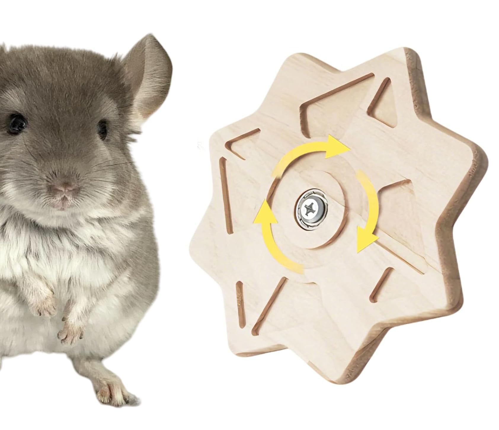 Chinchilla Chew Toys - Natural Wood Rotating Cage Accessories for Teeth ...