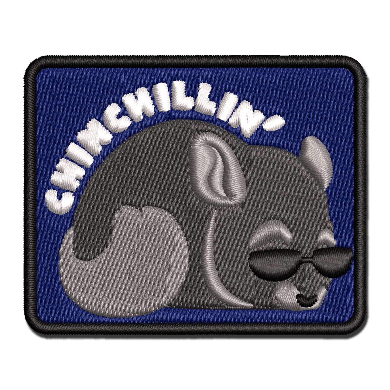 Chinchilla Chinchillin Chilling Cool Sunglasses Applique Multi-Color Embroidered Iron-On Patch ...