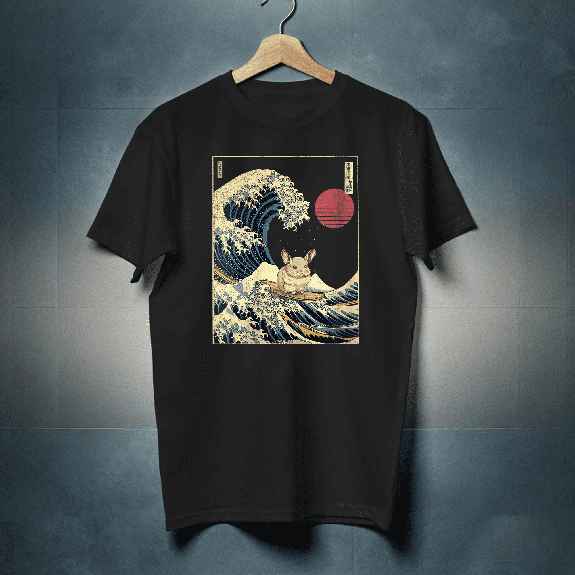 Chinchilla Great Wave Off Kanagawa Funny Japanese Art Parody H4468 T ...