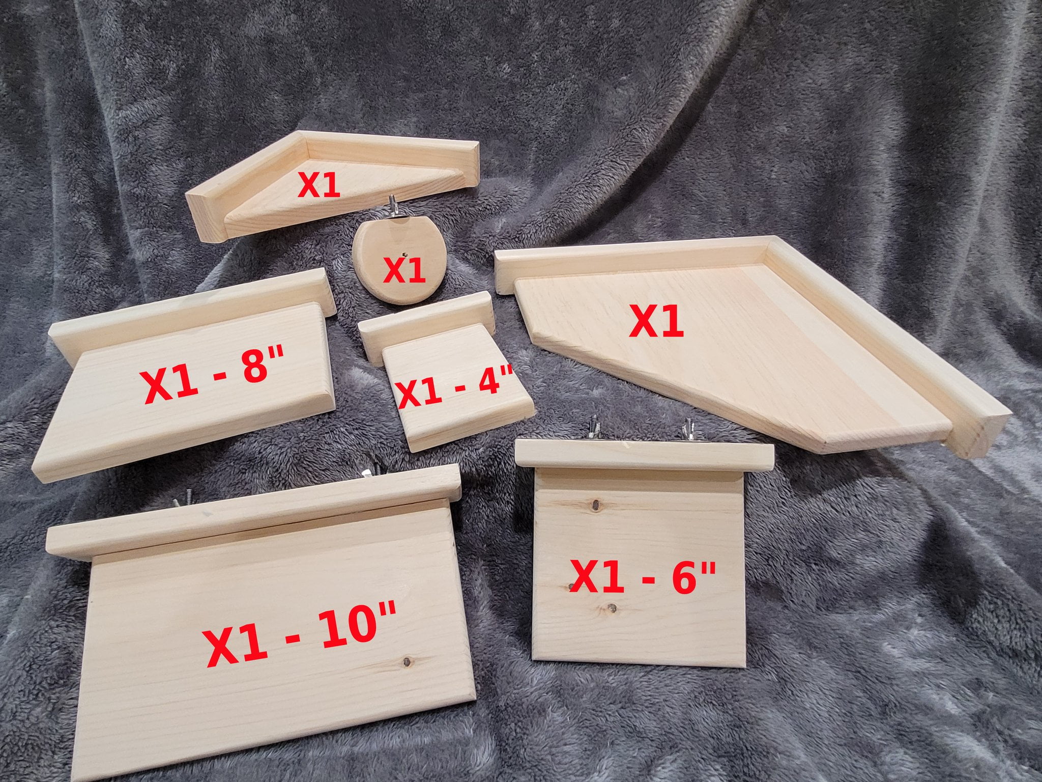 Chinchilla Ledge Shelves 7 Piece Ledge Shelf Bundles with Poop Guards ...