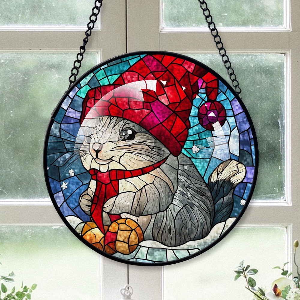 Chinchilla Ornament Christmas 2025, Chinchilla Stained Glass Window ...