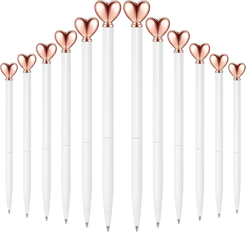 Chinco 12 Pieces Valentine‘s Day Heart Shaped Pens Black Ink ...