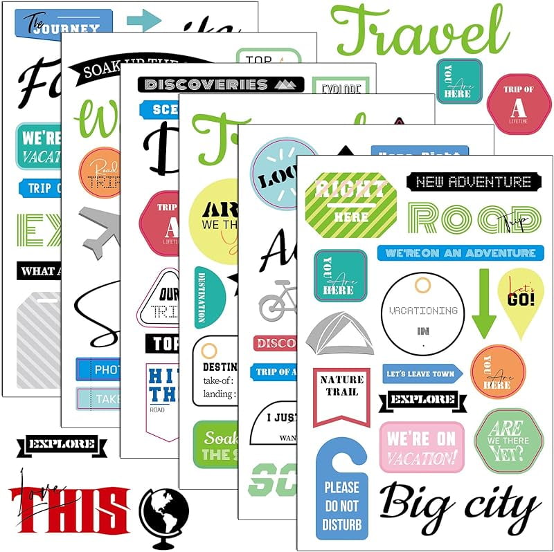 Chinco 30 Sheet Family Friend Theme Scrapbooking Decals 500 Pieces ...