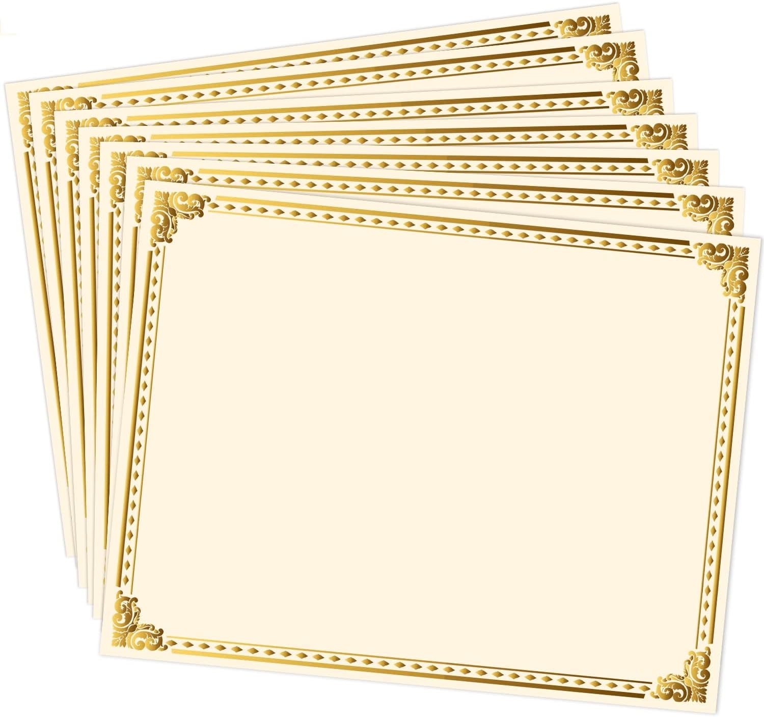 Chinco Certificate Paper Gold Foil Metallic Border Blank Award ...