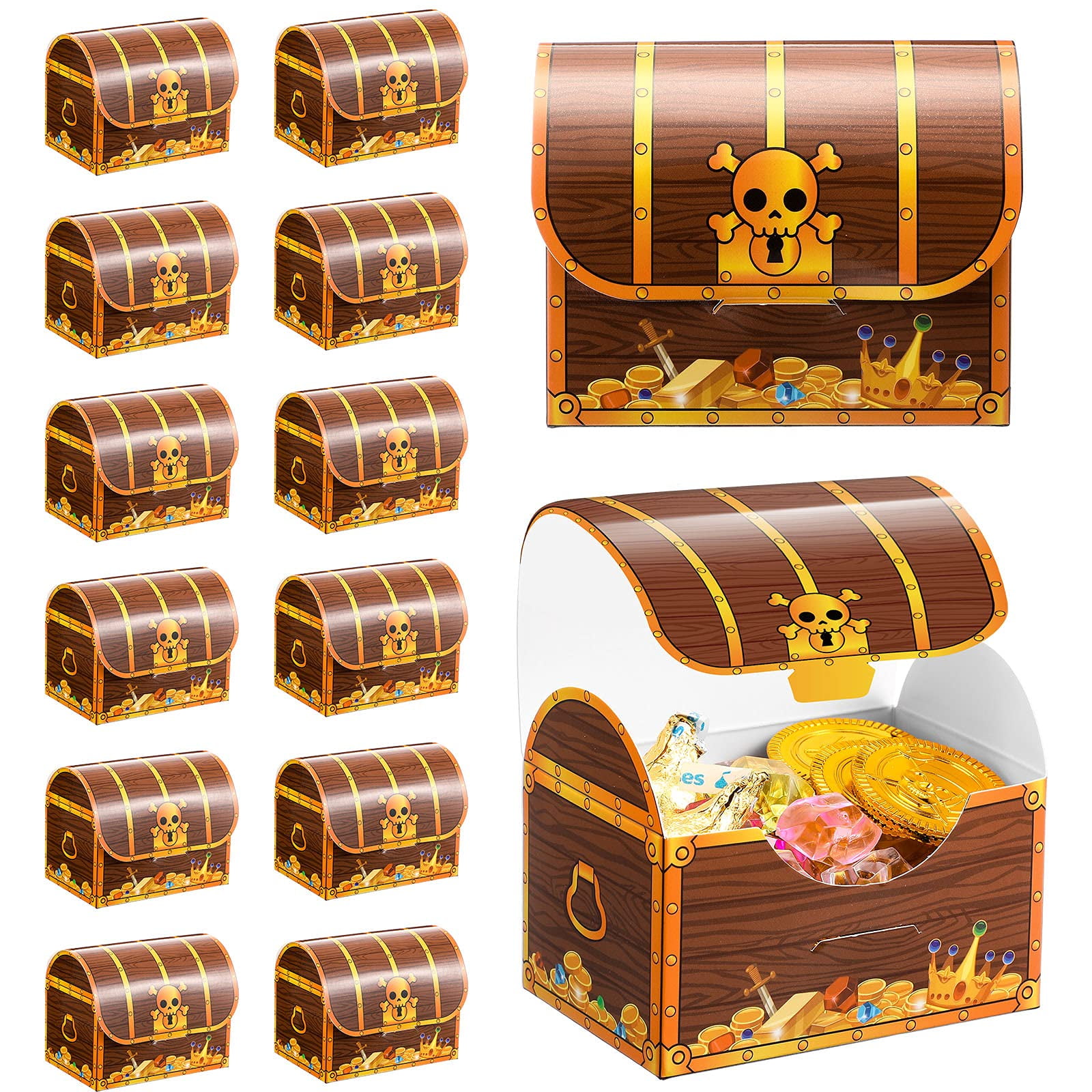 Chinco Treasure Treat PriNst Chest Boxes Cardboard Pirate Treasure ...