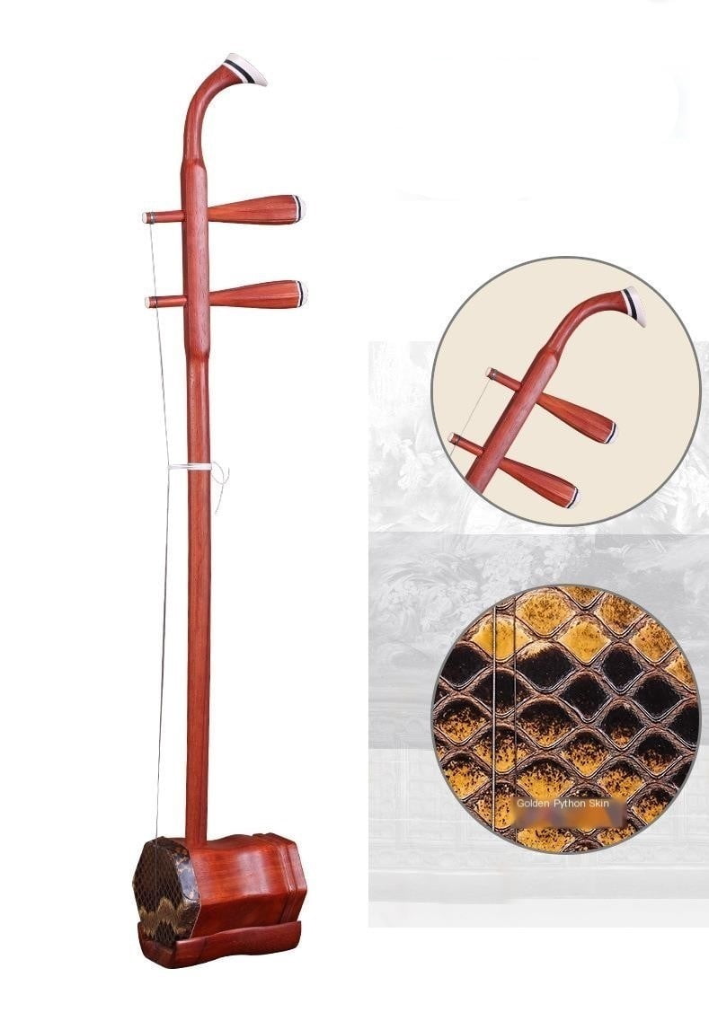 Chinese 2 Stringed Chinese Violin Rosewood Erhu Instrument Bone Carving ...