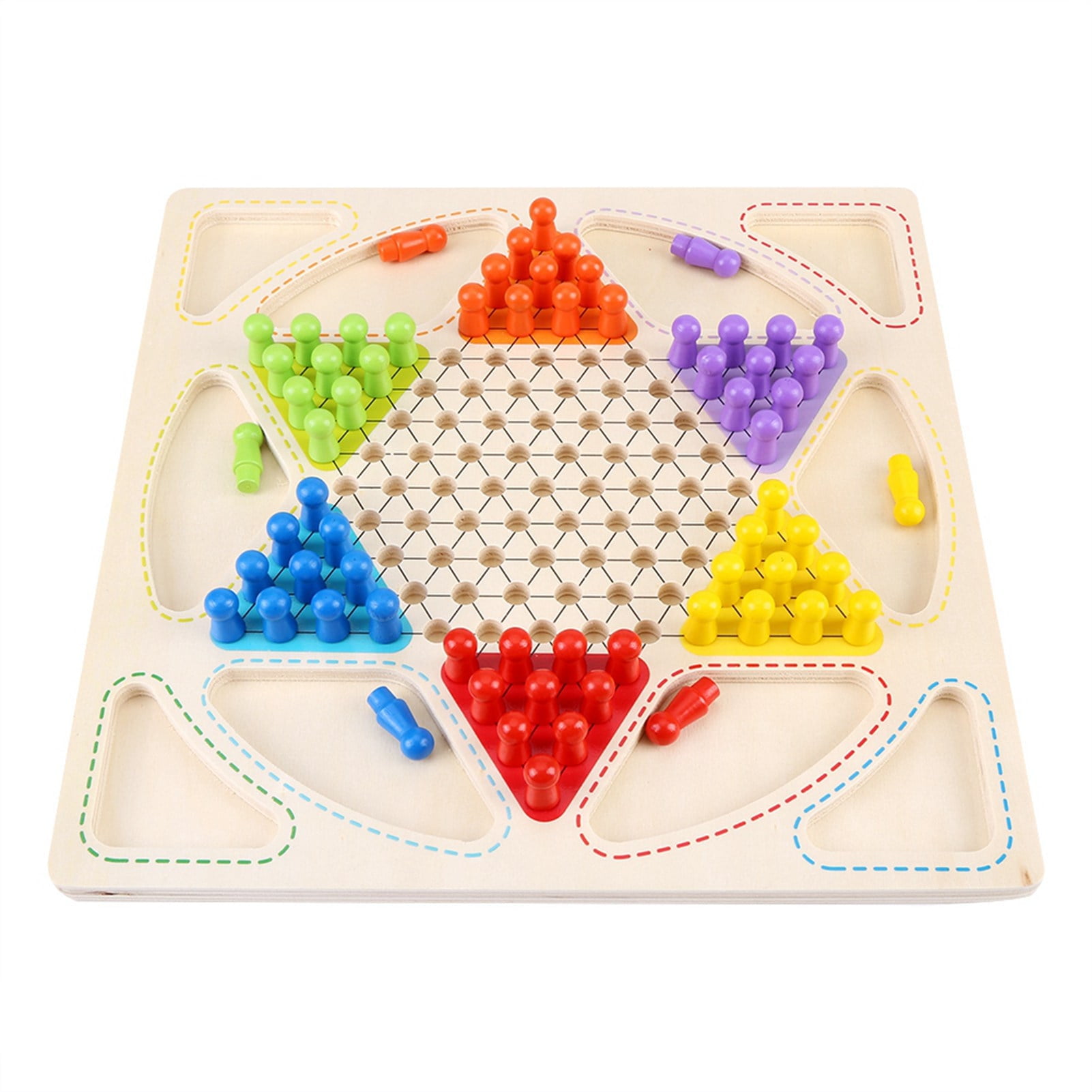 Chinese Aeroplane Chess, Wooden Multifunction Chess, Wooden Colorful ...