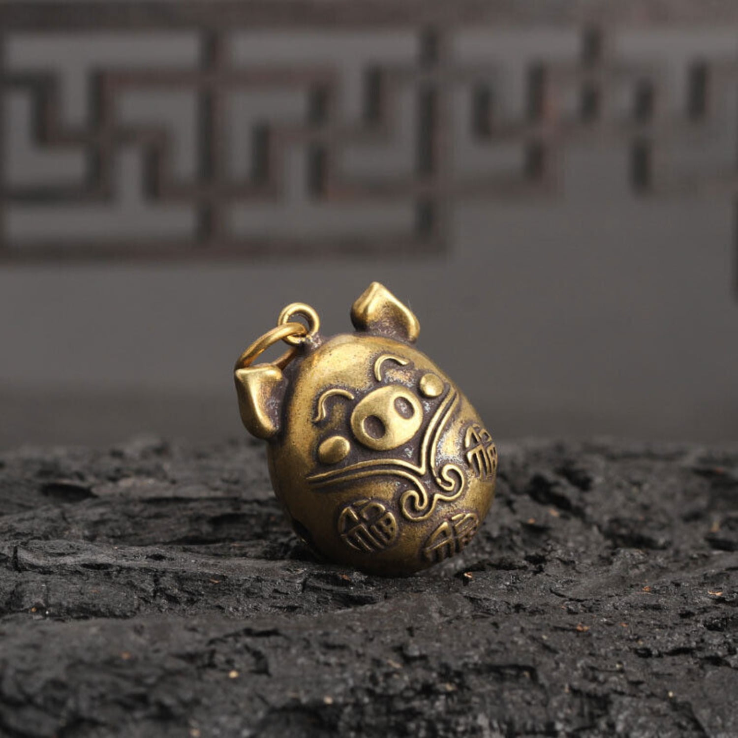 Chinese Antique Collection Asian Brass Small Bells Zodiac Pig Delicate ...