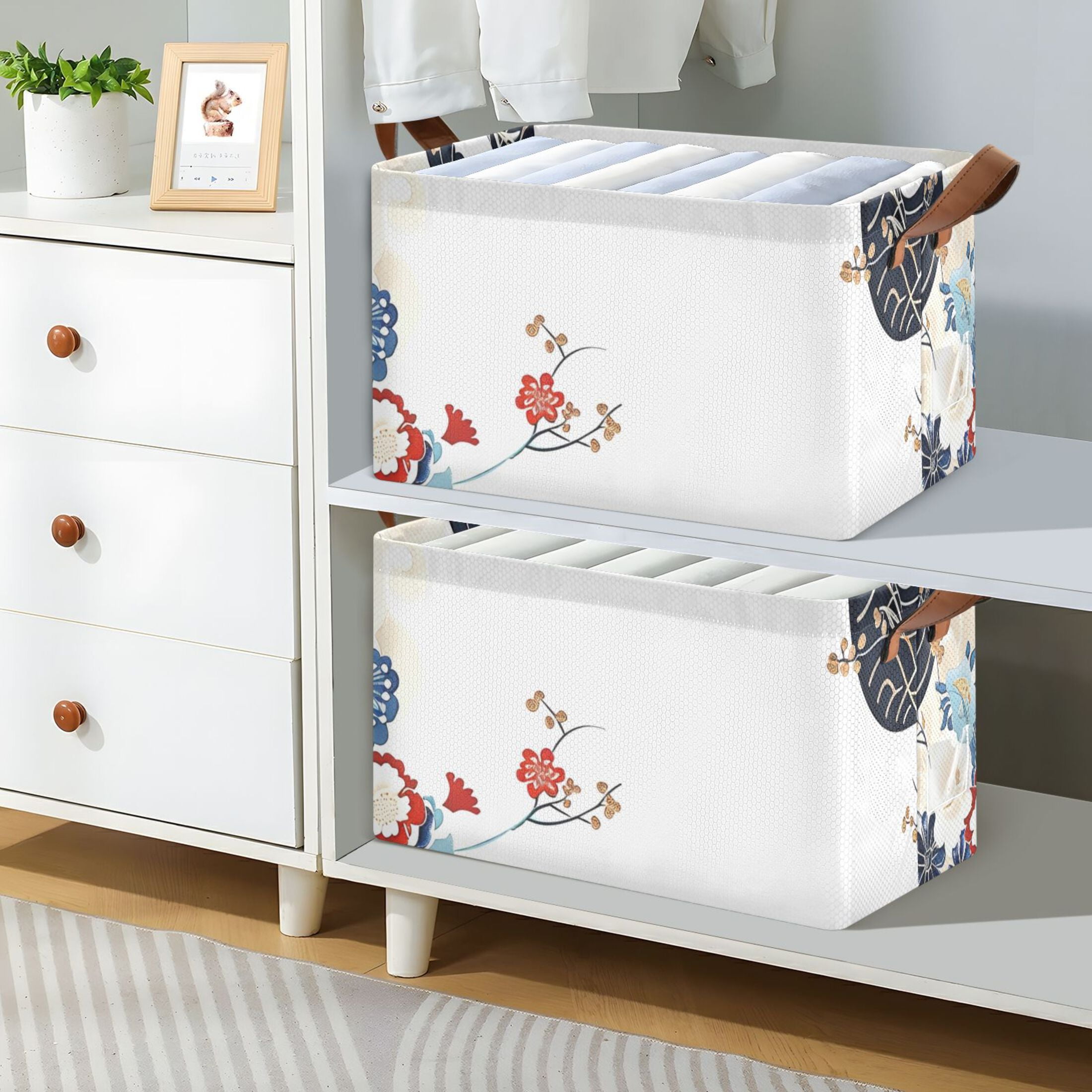 Chinese Arabesque Foldable Storage Large Fabric Storage Baskets ...