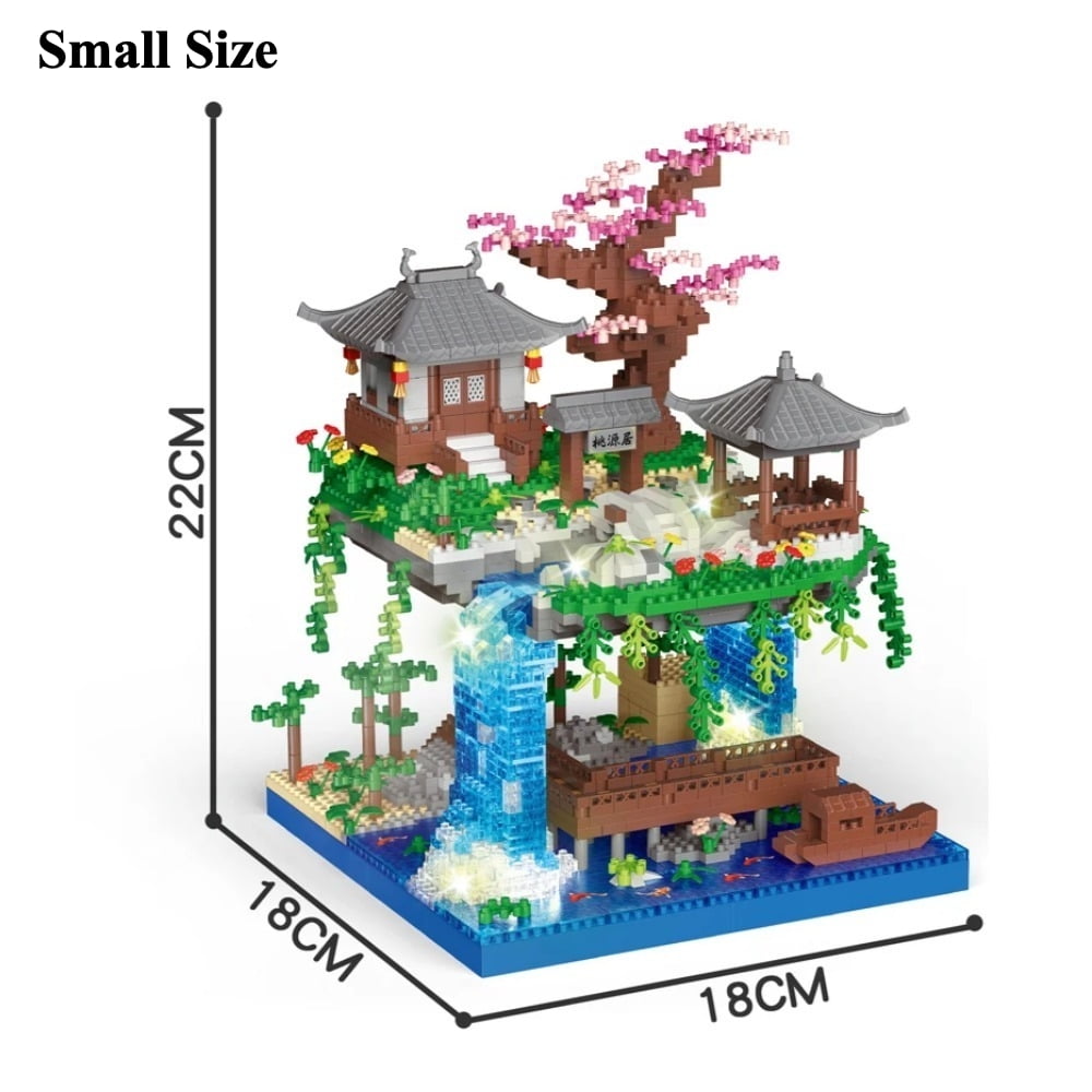 Chinese Architecture Peach Blossom Pool Air Tree House Building Blocks ...