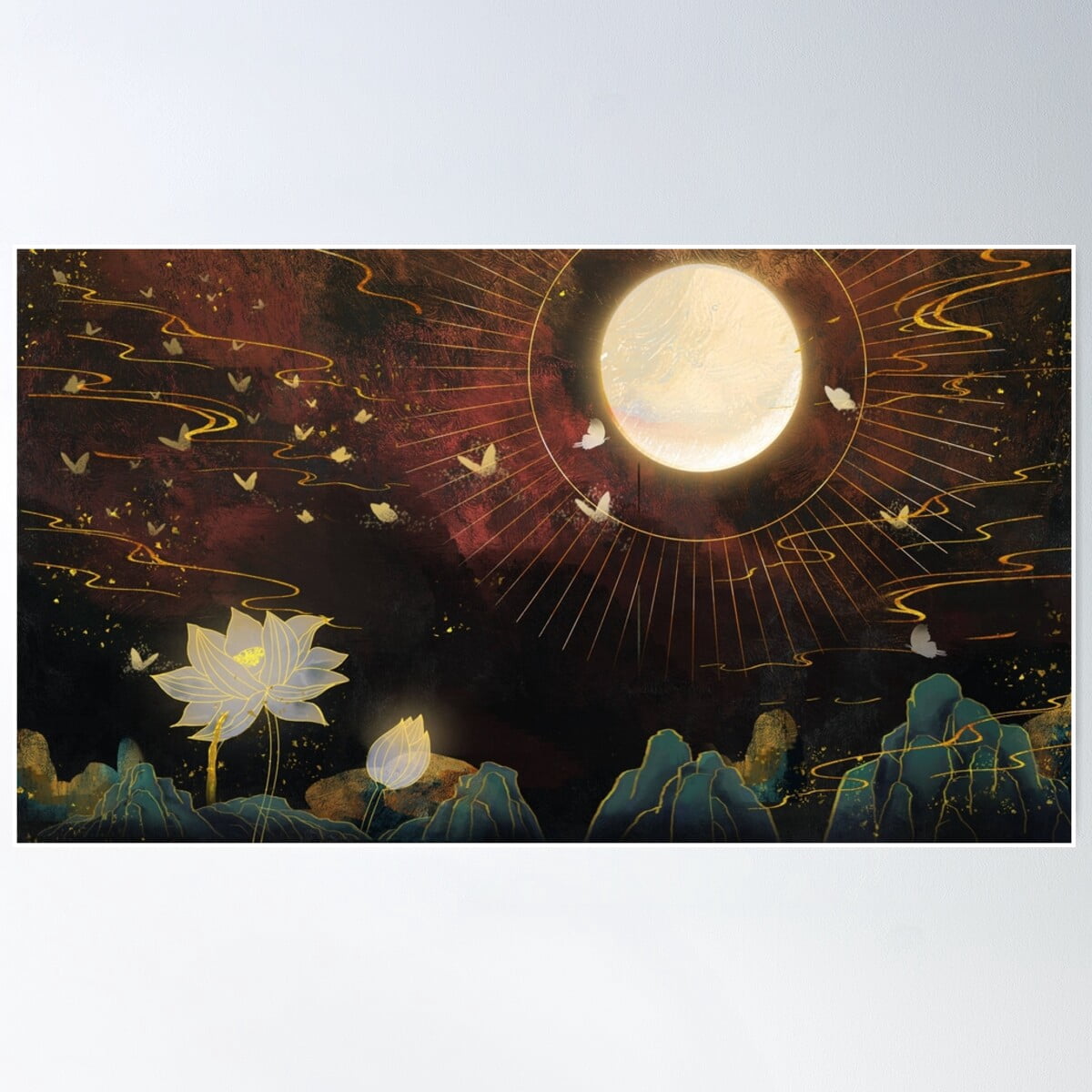 Chinese Art, Chinese Beautiful Moon Art, Night View Digital Art. Poster ...